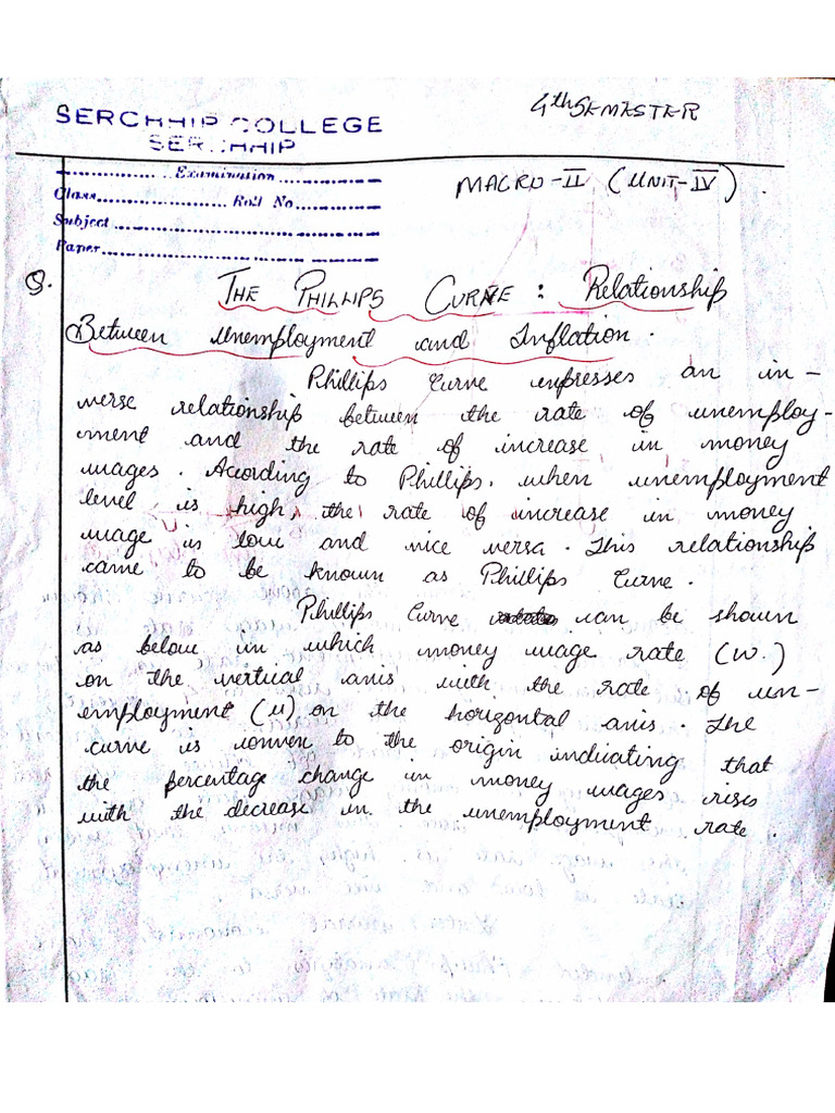 UNIT 4, Philips Curve | PDF