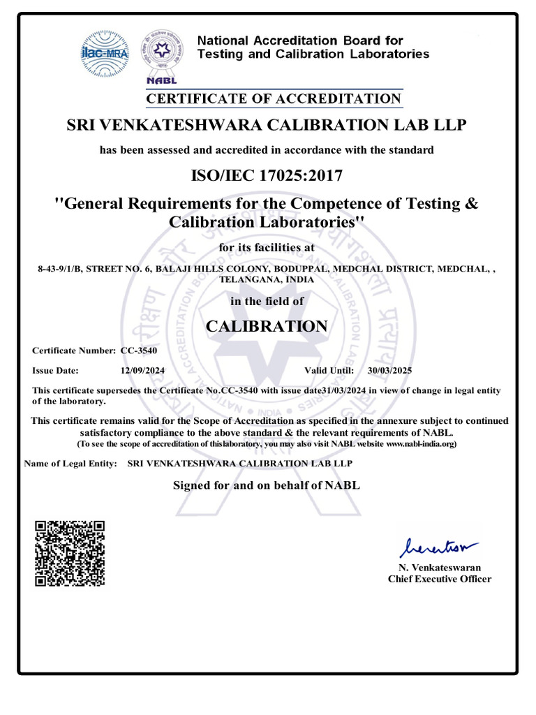 SVL NABL certificate | PDF