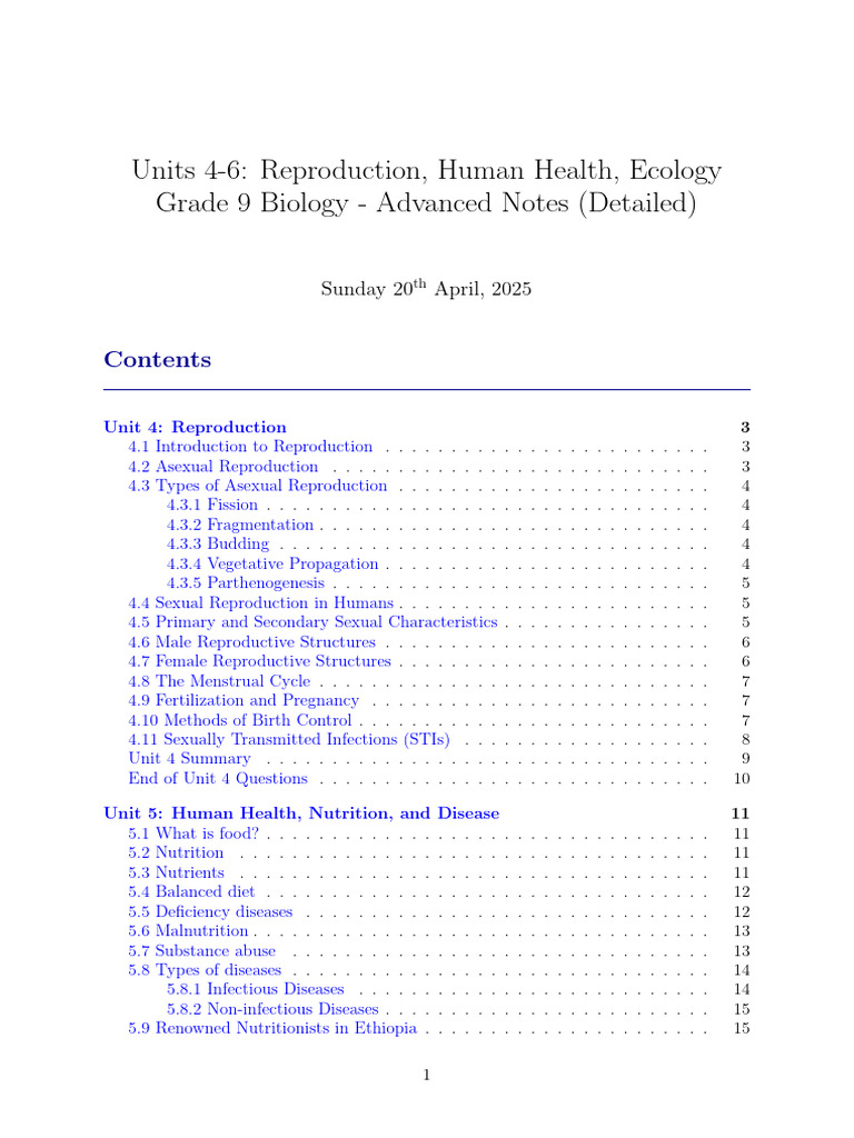 Advanced Biology Notebook Grade 9 Unit 4 6 | PDF | Menstrual Cycle | Ecosystem