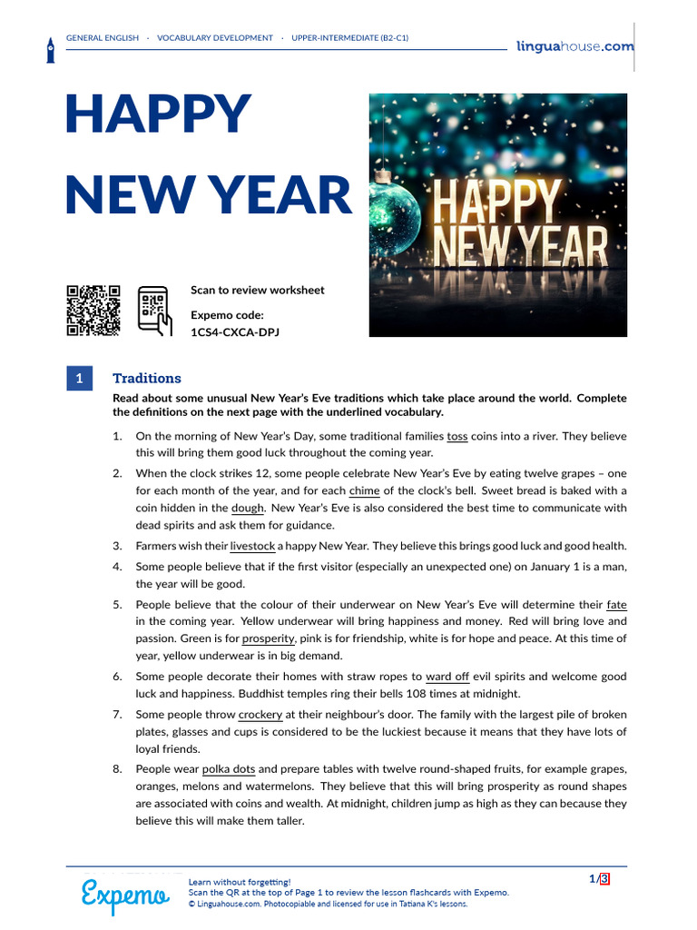 Unique New Year Traditions & Idioms | PDF