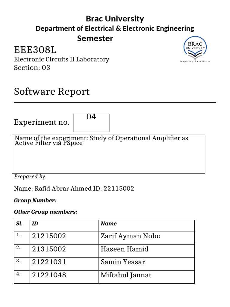 Eee308l Software Exp4 Group4 Sec3 | PDF