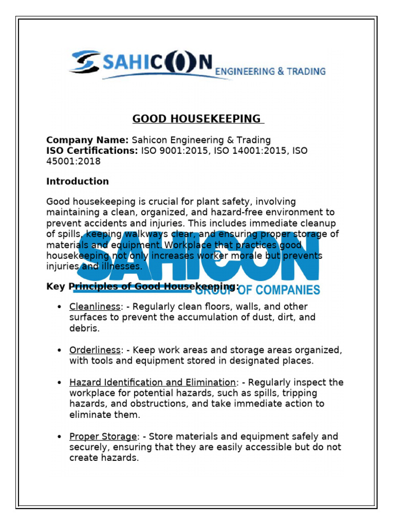 10. HOUSEKEEPING CSM REPORT | PDF