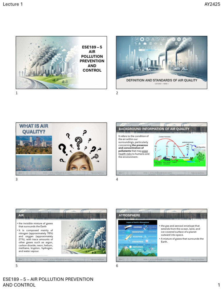 ESE189 Air Pollution Lecture 3 | PDF | Atmosphere Of Earth | Atmosphere
