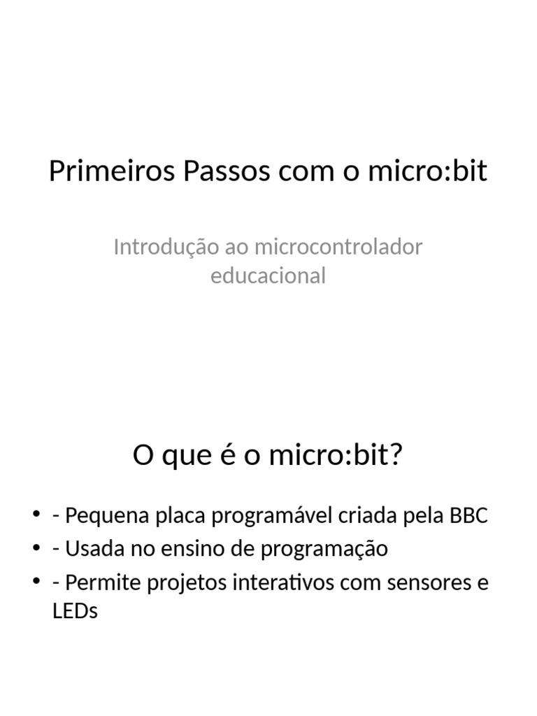Primeiros_Passos_com_Microbit | PDF