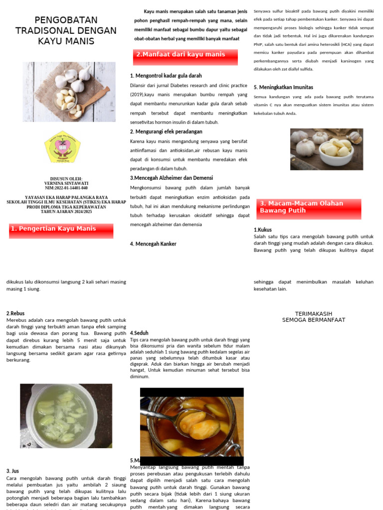Khasiat Kayu Manis dan Bawang Putih | PDF