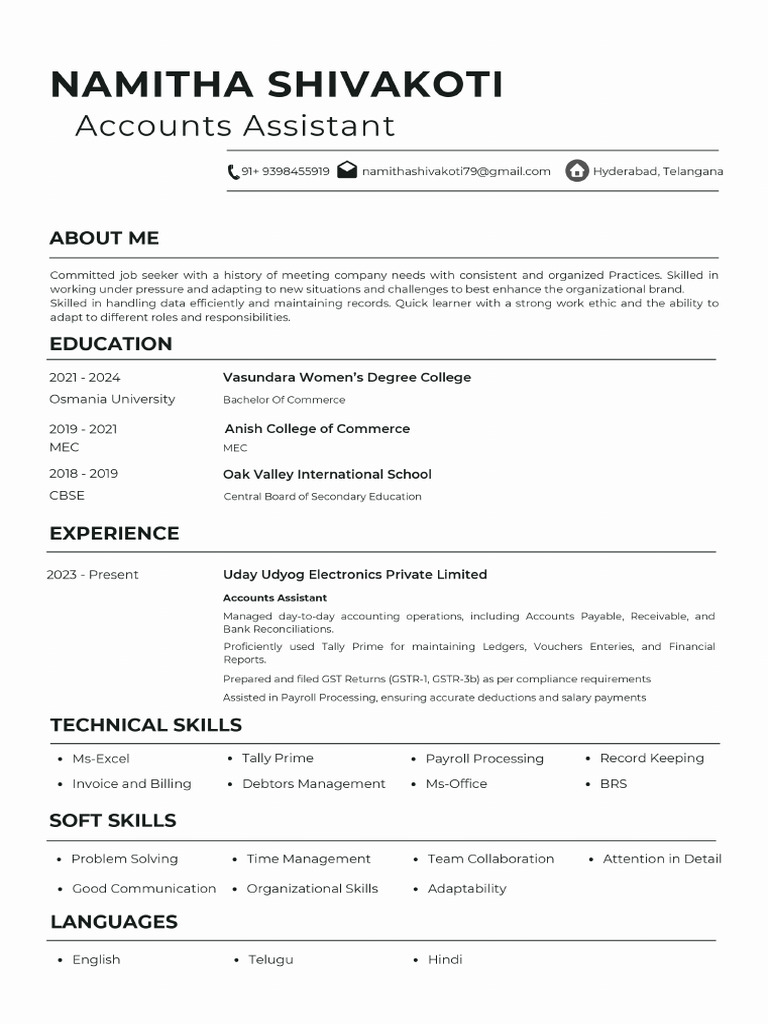 Namitha Resume | PDF