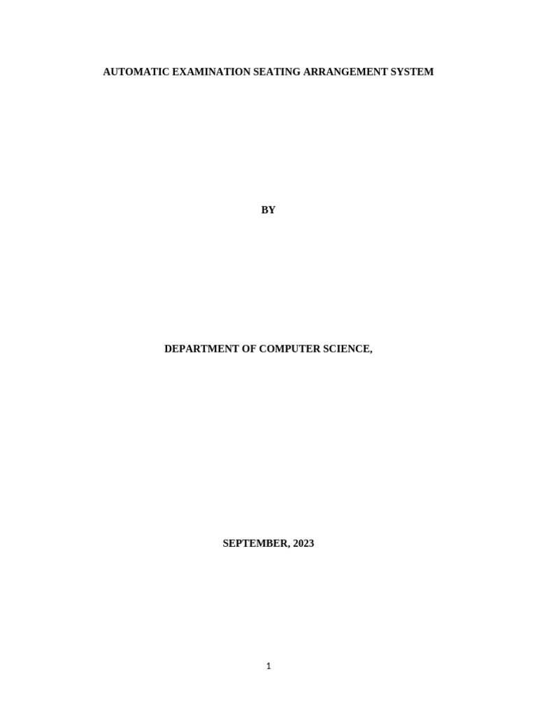 Automatic Examination Seating Arrangement System | PDF | Feasibility ...