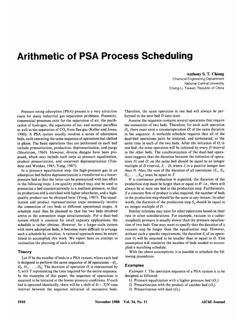 Arithmetic_of_PSA_process_scheduling | PDF | Mathematics | Gases
