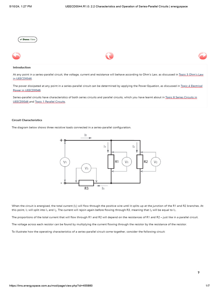 UEECD0044.R1.0 - 2.2 Characteristics and Operation of Series-Parallel ...