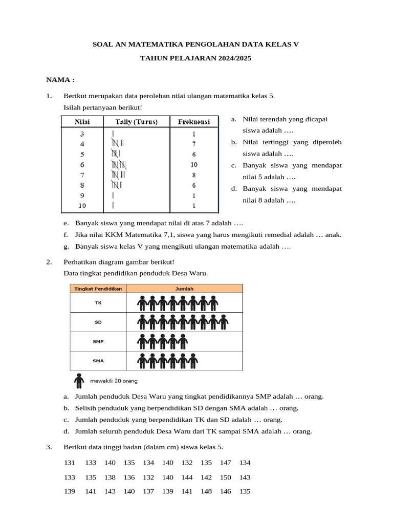 Soal Matematika Pengolahan Data | PDF