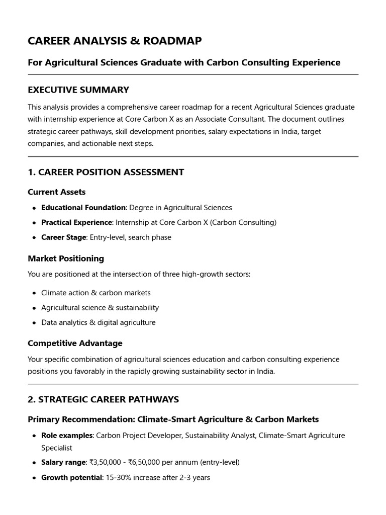 Agricultural Sciences Graduate Career Path Analysis | PDF | Agriculture
