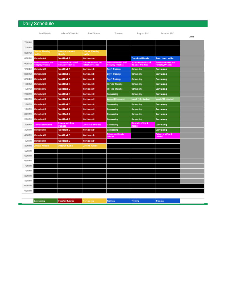 FM AZ Director Daily Schedule | PDF