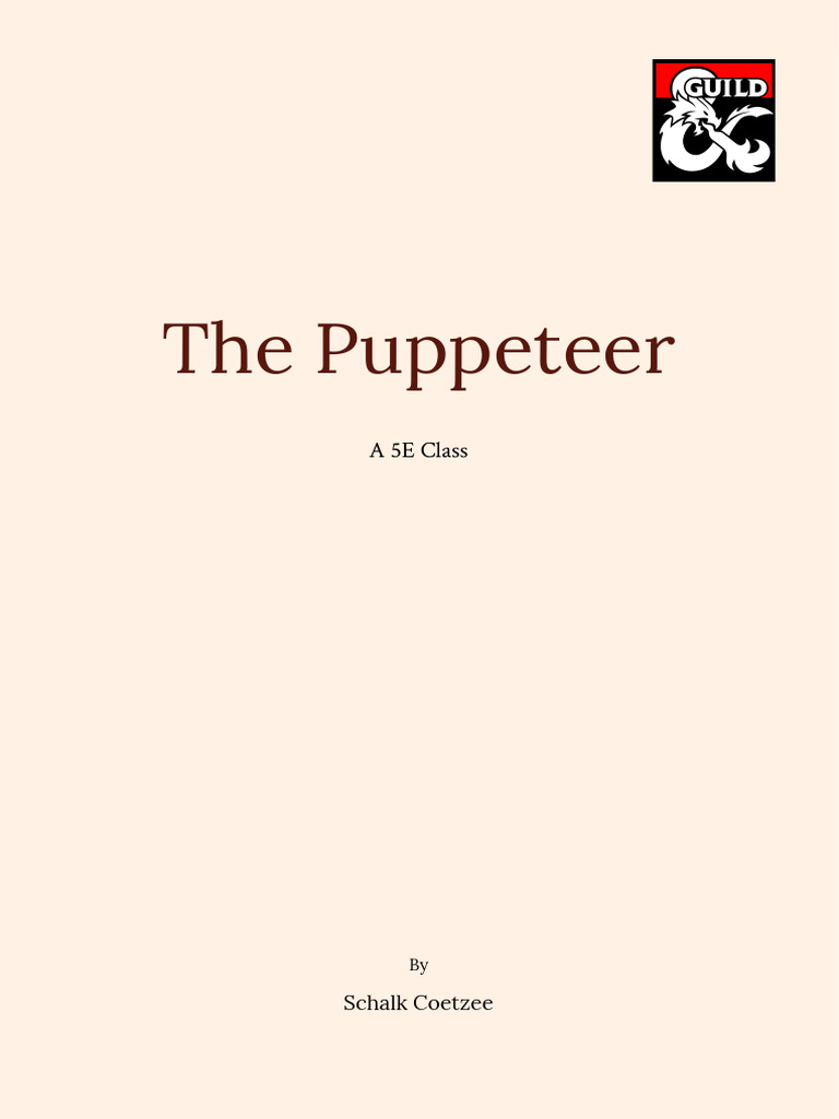 The_Puppeteer_a_5E_Homebrew_Class | PDF | Puppets | Puppetry