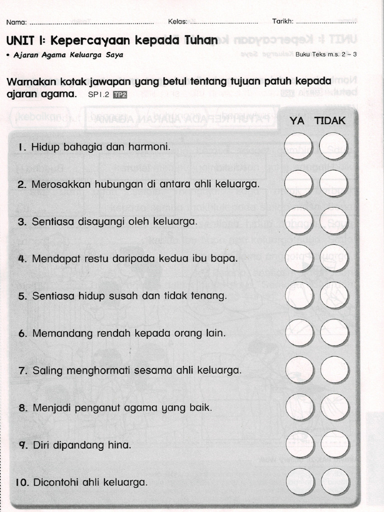 PBD 1B Tajuk 1 Ajaran Agama Keluarga Saya | PDF