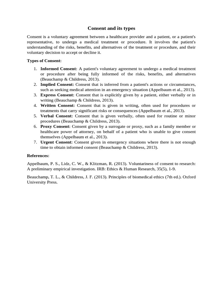 Consent and Its Types | PDF