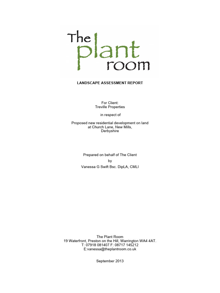 The Plant Room Landscape Assessment Report | PDF | Landscape | Hedge