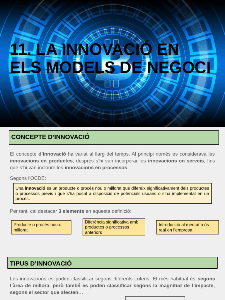 Unitat 11 - La Innovació en Els Models de Negoci | PDF