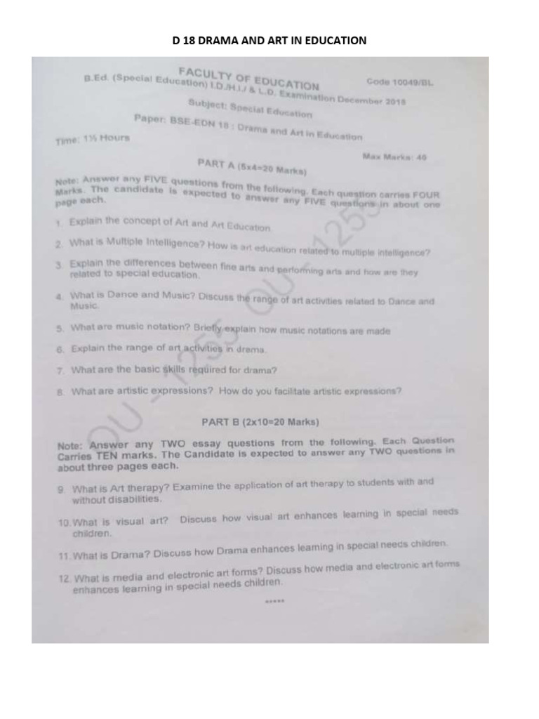 D 18 Drama and Art in Education | PDF