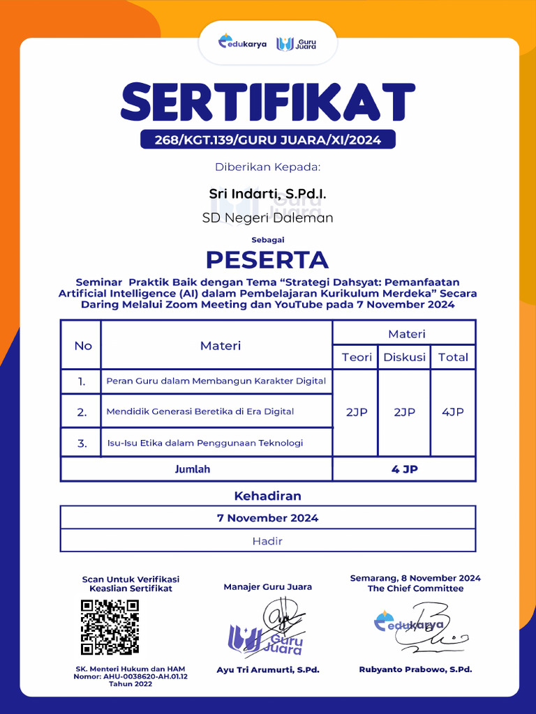 November Ke-2 - Praktik Baik - Sri Indarti | PDF