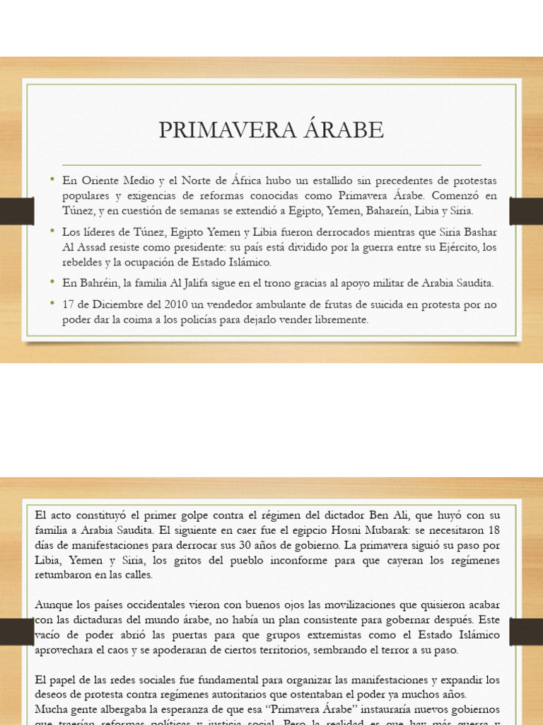 Diapositivas Primavera Arabe | PDF | Primavera árabe | Abdrabbuh Mansur Hadi