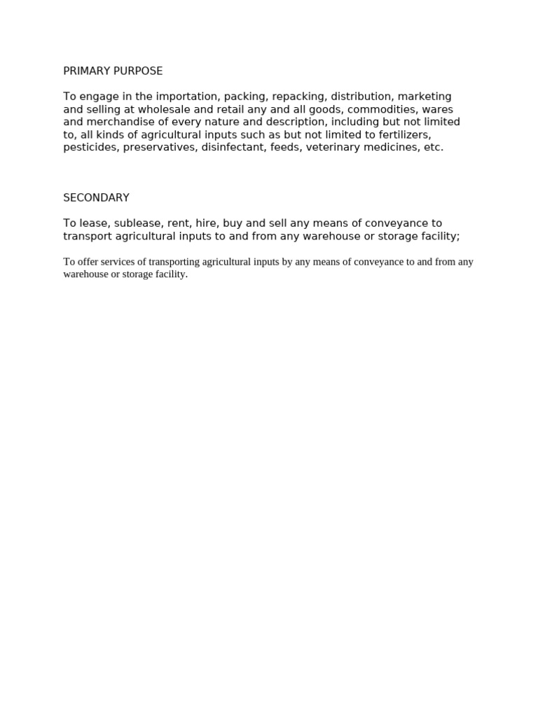 Primary and Secondary Purpose | PDF