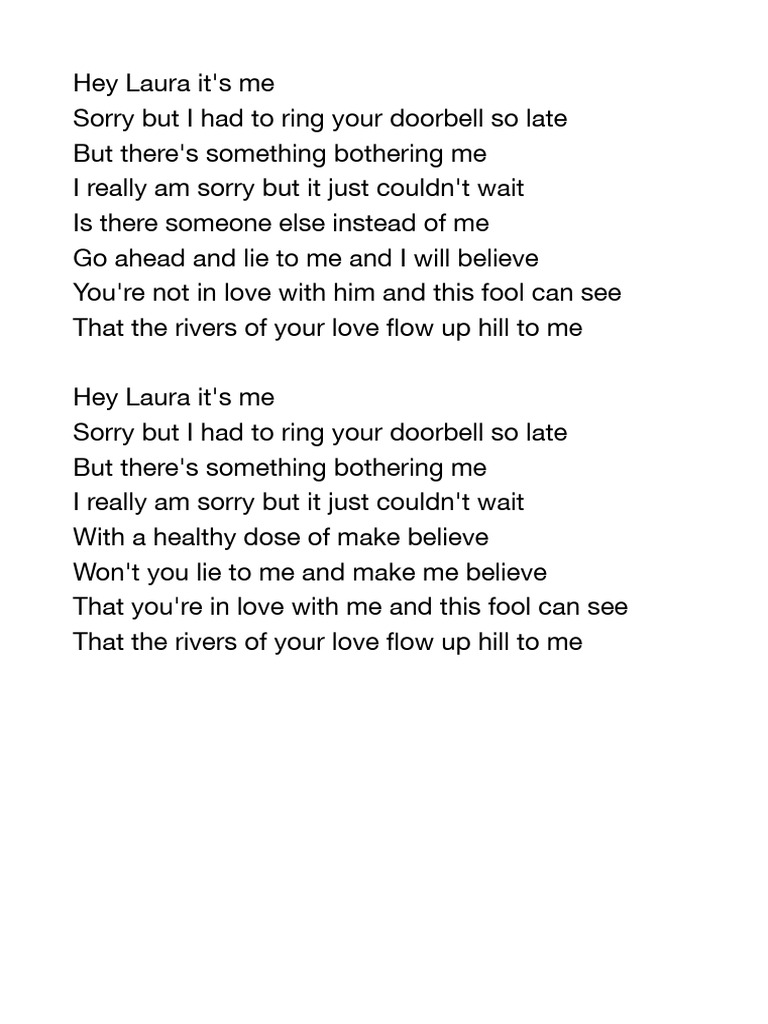 Lyrics to "Hey Laura" | PDF