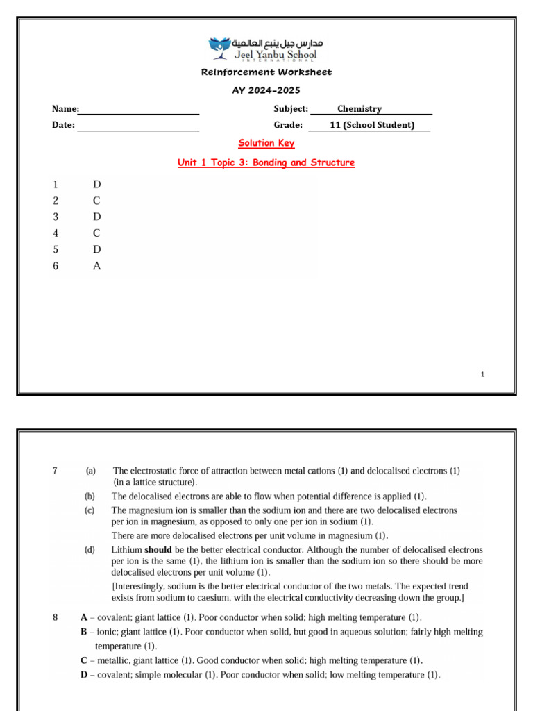 Grade - 11 - Chemistry - Worksheet - MID - YEAR - EXAM - 2024 - 2025 ...