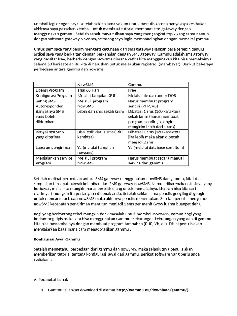 membangun sms gateway dengan gammu | PDF