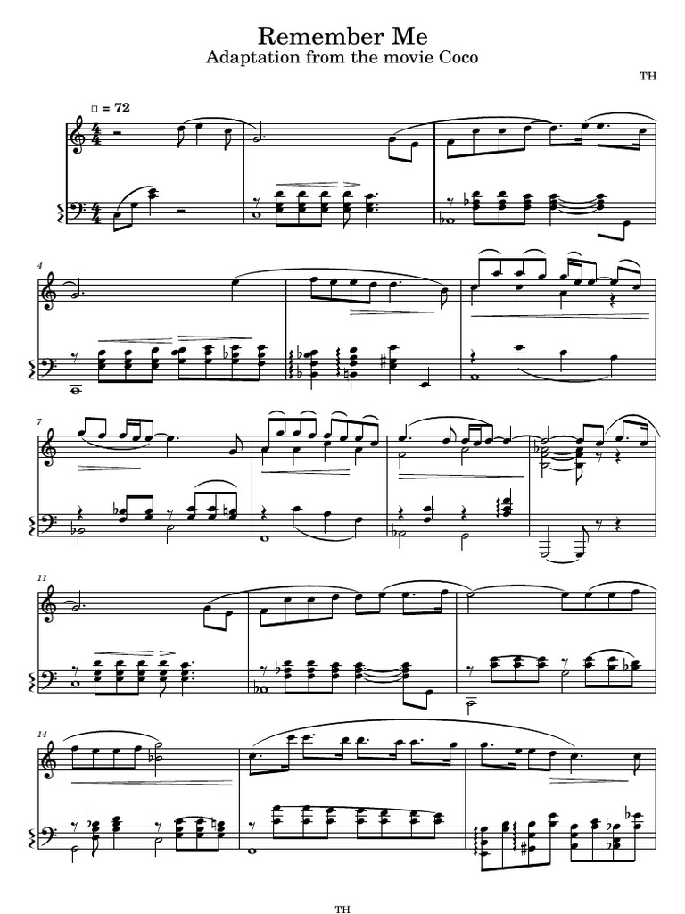Remember Me Coco Theme Song Pdf Songs Written