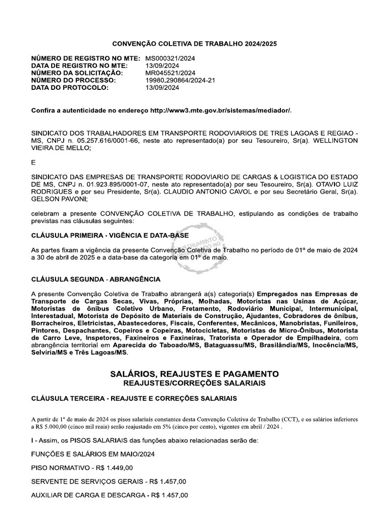 CCT 2024 2025 Tres Lagoas | PDF