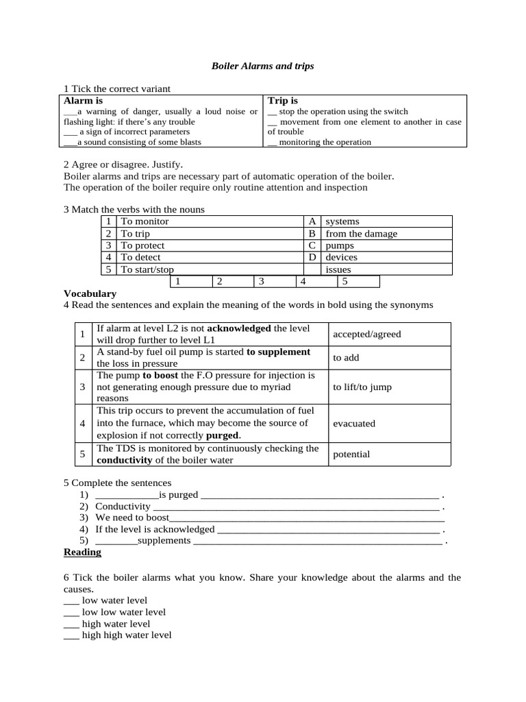 Boiler Alarms and Troubles | PDF | Boiler | Water