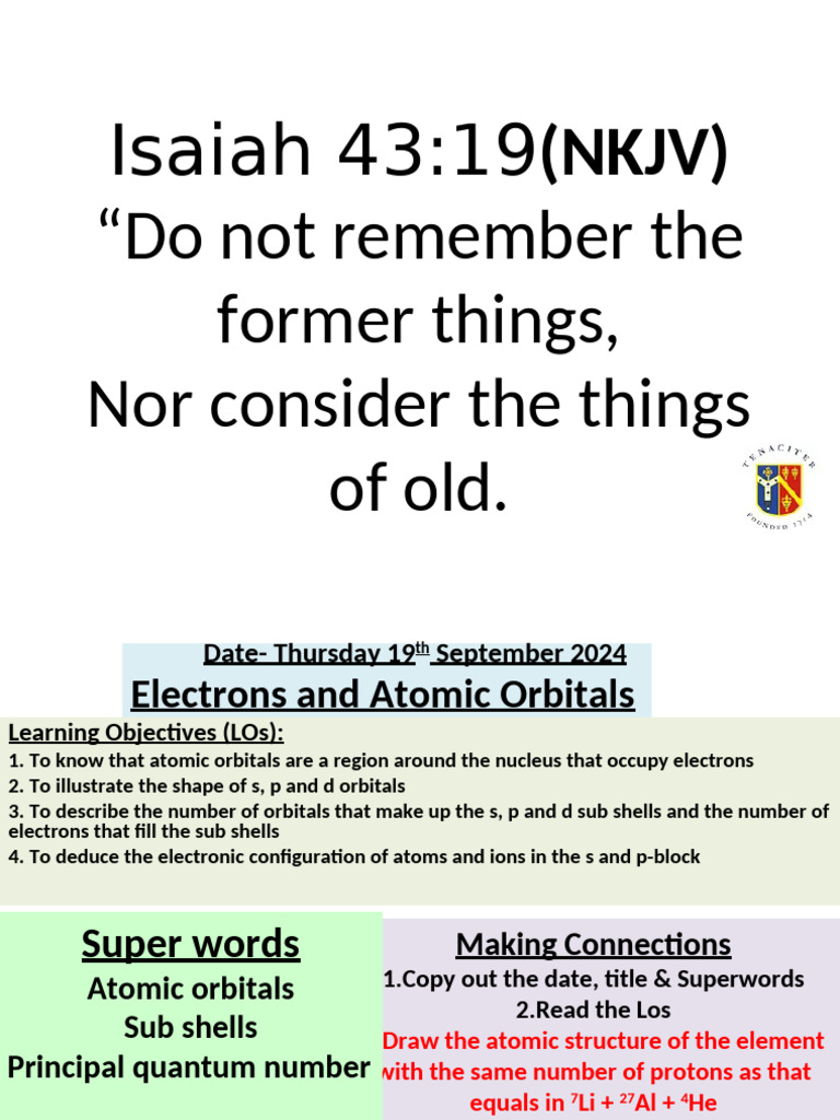 Electrons - Atomic-Orbitals - STudent 1 | PDF | Energy Level | Atomic ...