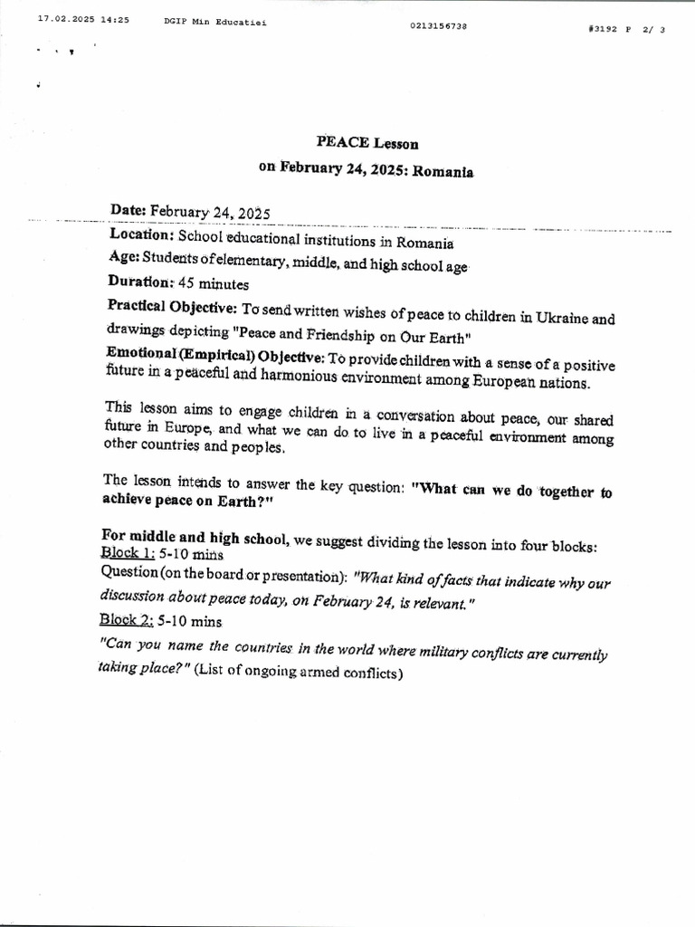 Lecția Păcii Anexa | PDF