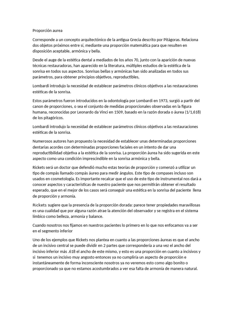 Proporción Aurea y Analisis Facial | PDF