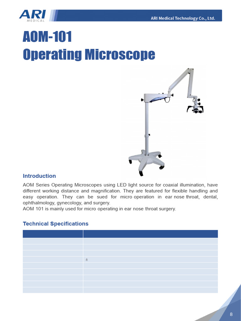 AOM-101 Operating Microscope | PDF
