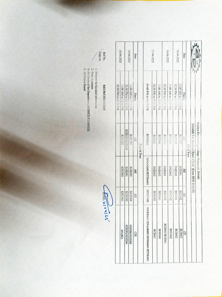 CT-02 Schedule Revised | PDF