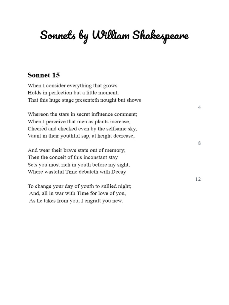 Sonnets by William Shakespeare | PDF