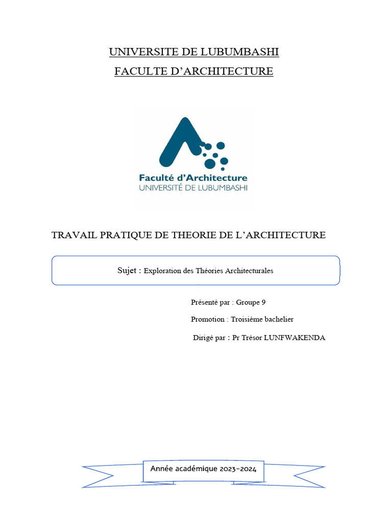 TP de Théorie de L'architecture GROUPE9 | PDF | Environnement naturel | Évolution