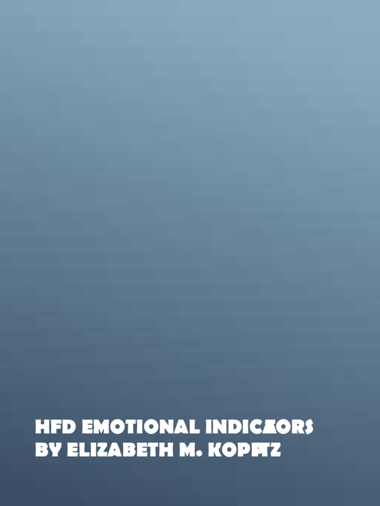 HFD Emotional Indicators (Koppitz) | PDF | Anxiety | Aggression