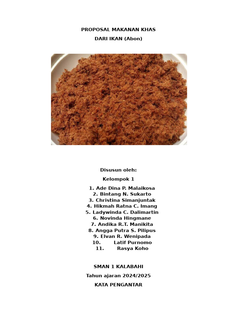Proposal Abon Ikan | PDF