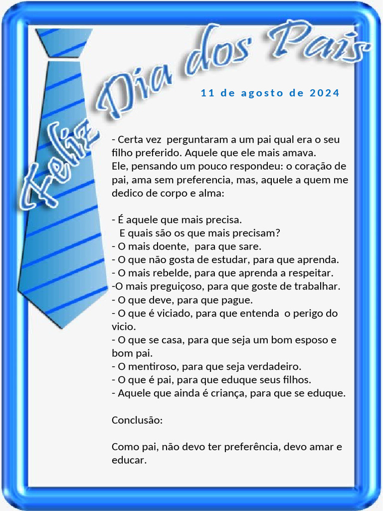 Certa Vez Perguntaram A Um Pai Qual Era o Seu Filho Preferido | PDF