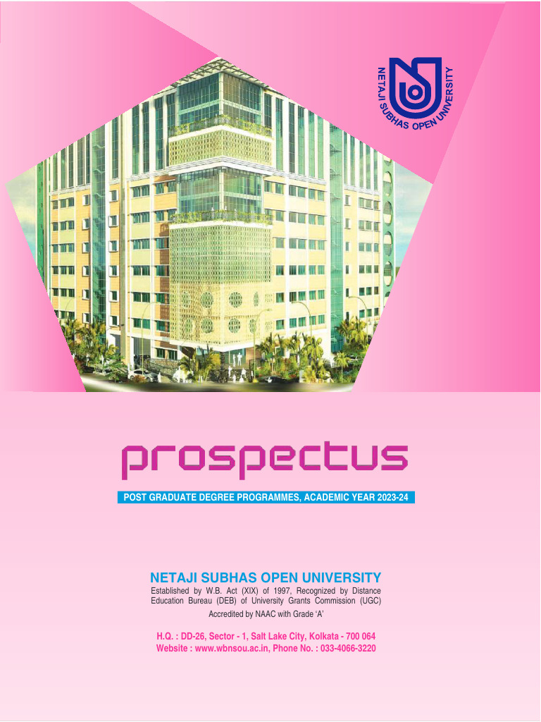 NSOU Prospectus 2023-24 | PDF | Mathematical Analysis | Equations