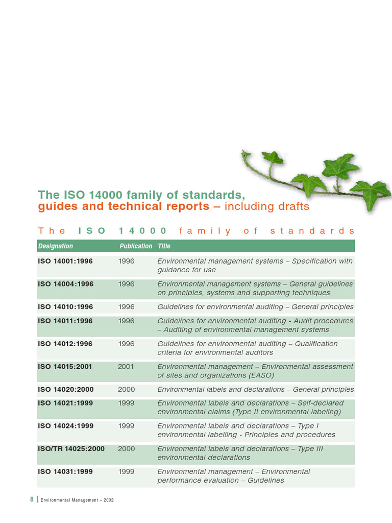 ISO 14000 Environmental Standards Overview | PDF | Life Cycle ...