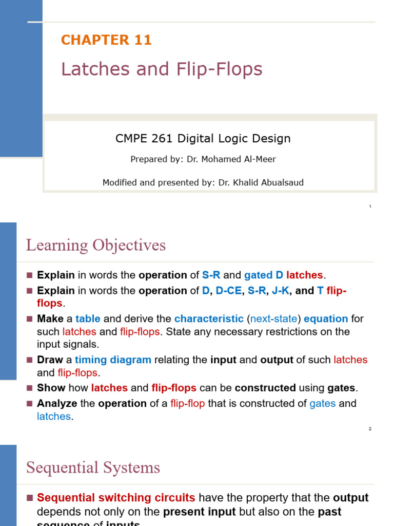 08 - Chapter - 11 - Latches and Flip-Flops | PDF | Electronic Engineering | Computer Engineering
