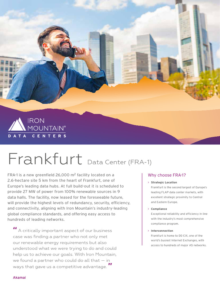 Iron Mountain Frankfurt Data Center FRA-1 | PDF | Data Center | Frankfurt