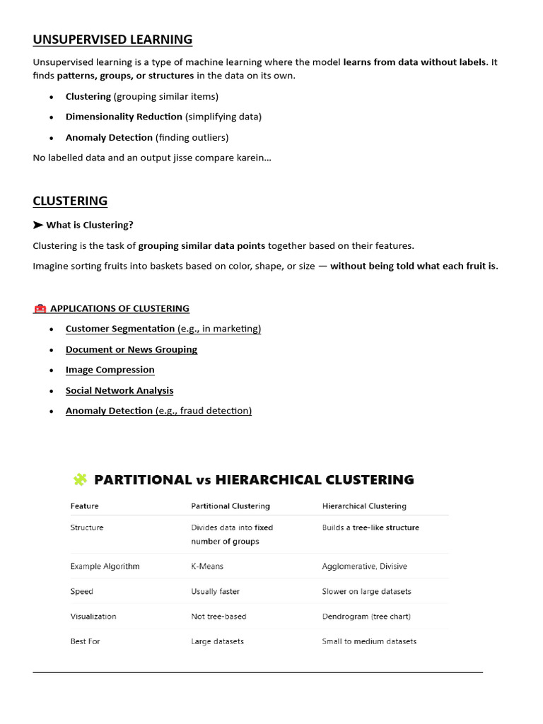 Unsupervised Learning | PDF