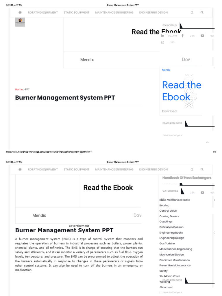 Burner Management System | PDF | Heat Exchanger | Valve