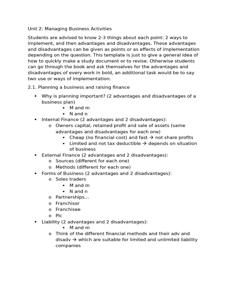 Revision Document (Template) | PDF