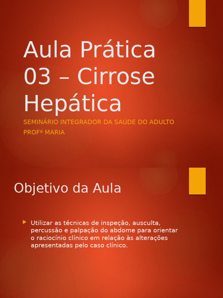 Aula Cirrose Hepatica Completa Visual | PDF | Cirrose | Hepatite