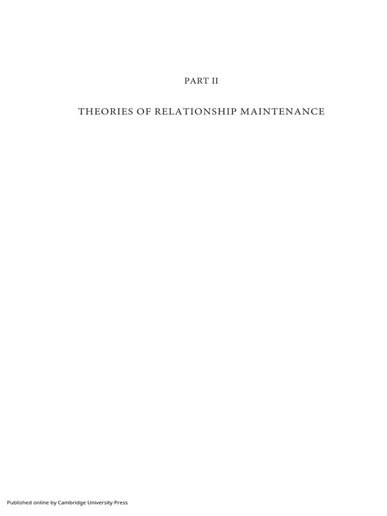 Theories of Relationship Maintenance | PDF